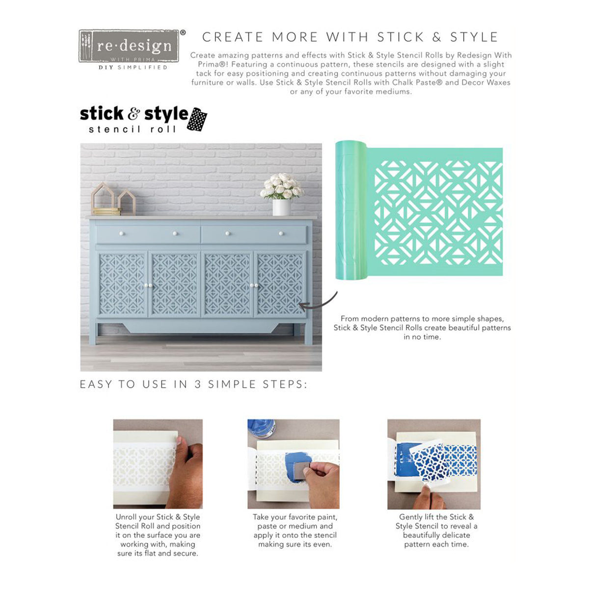 Mini Dots Stick & Style Stencil Roll - Redesign with Prima – This Girls ...
