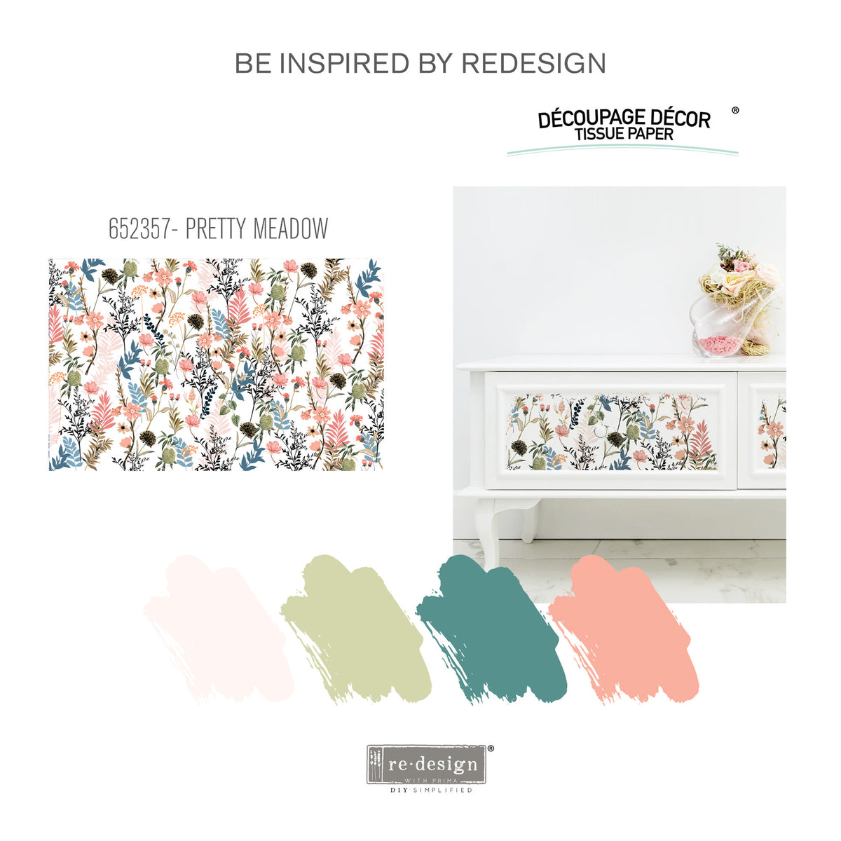 Pretty Meadows - Decoupage Tissue Paper - Redesign with Prima – This ...